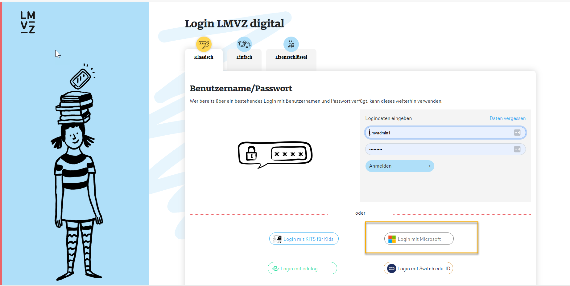 Microsoft Log-in LMVZ digital (ab Juli 2025) | LMVZ Support