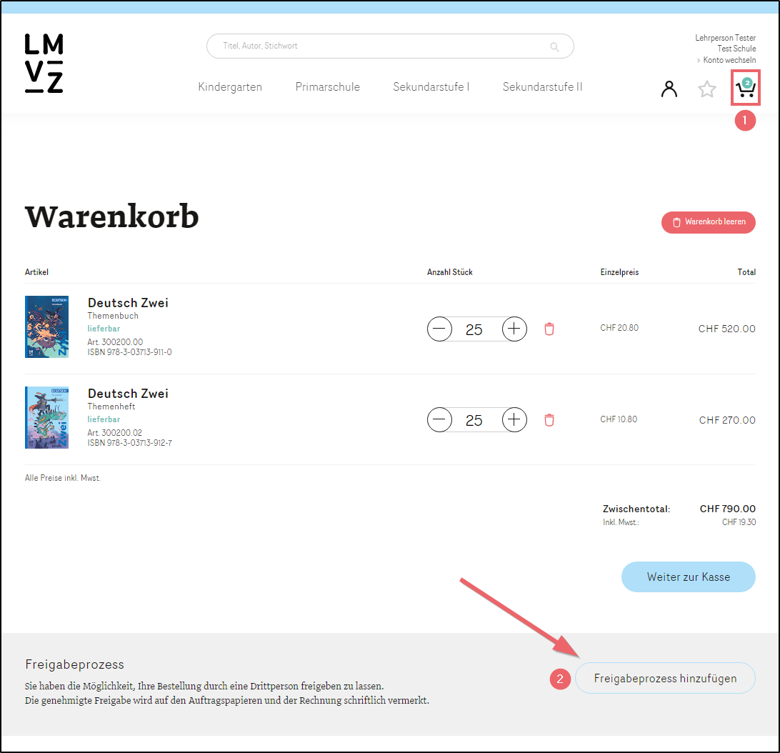Freigabeprozess Einzelbestellung | LMVZ Support